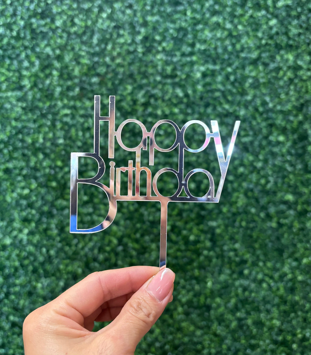 Rounded Happy Birthday Acrylic Topper – Bean and Butter