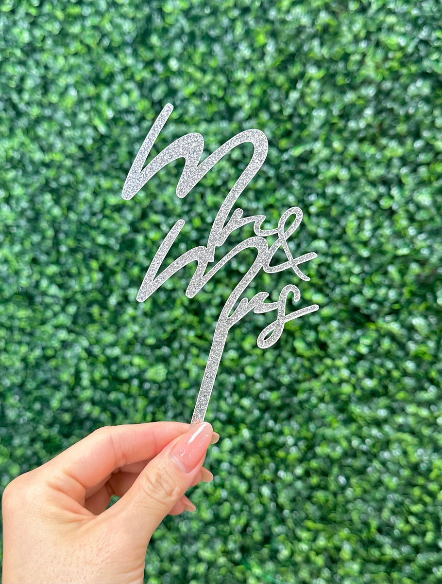 Silver Glitter Mr&Mrs Cake Topper – Bean and Butter